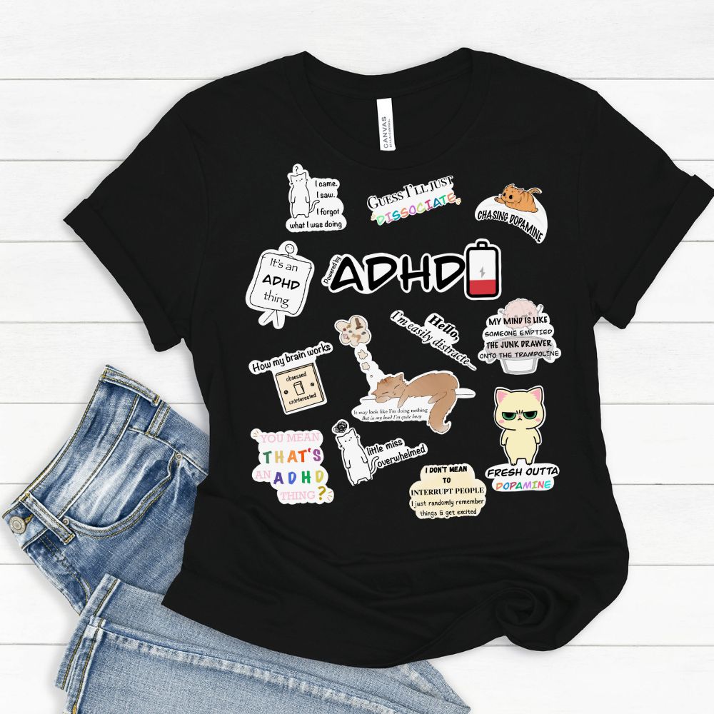 ADHD Brain Graffiti Sticker Tees
